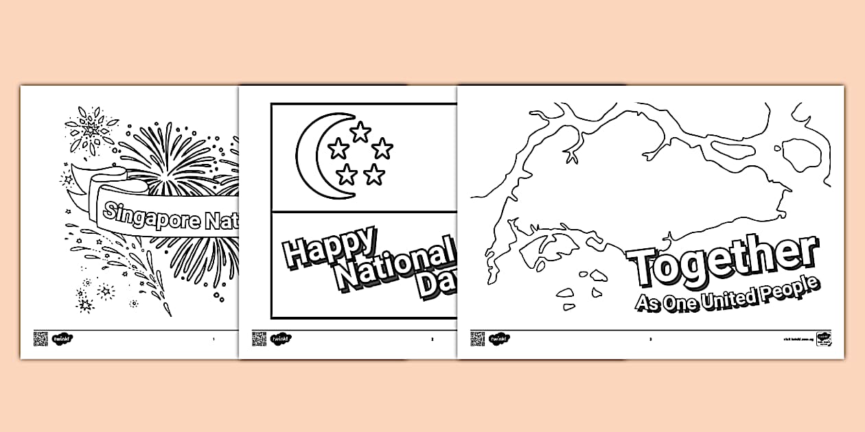 Singapore National Day Colouring Sheets (teacher made)