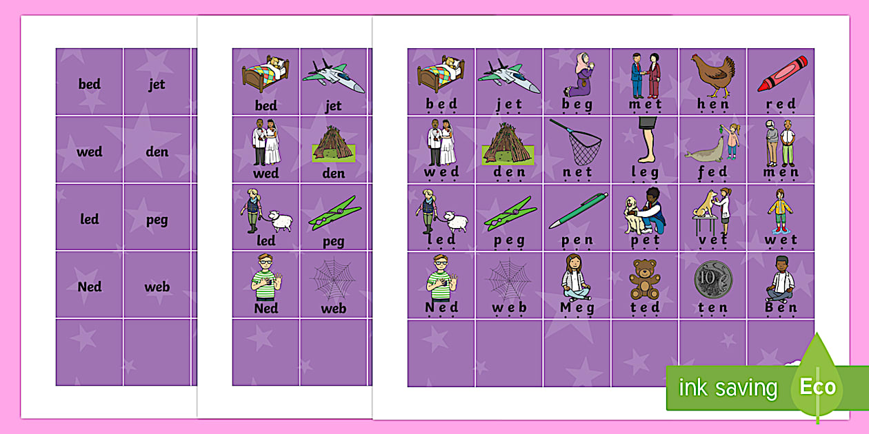 SA CVC Words 'e' Differentiated Mat (Compatible with Bee-Bot)
