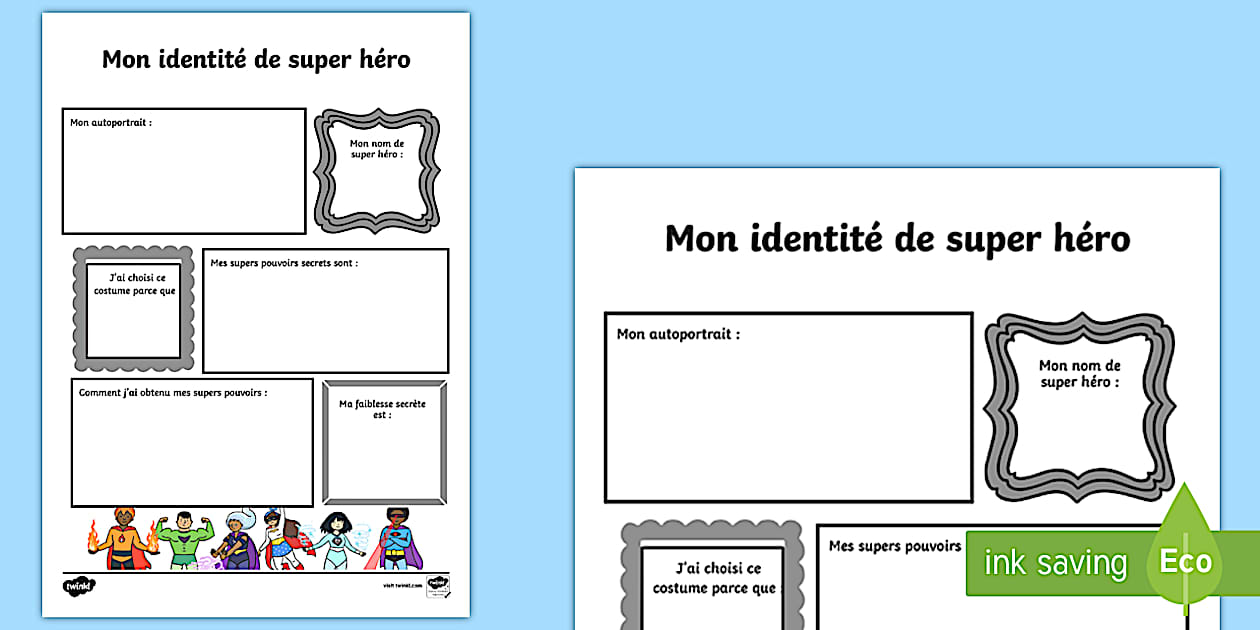 Feuille d'activités : Les super héros (Teacher-Made)