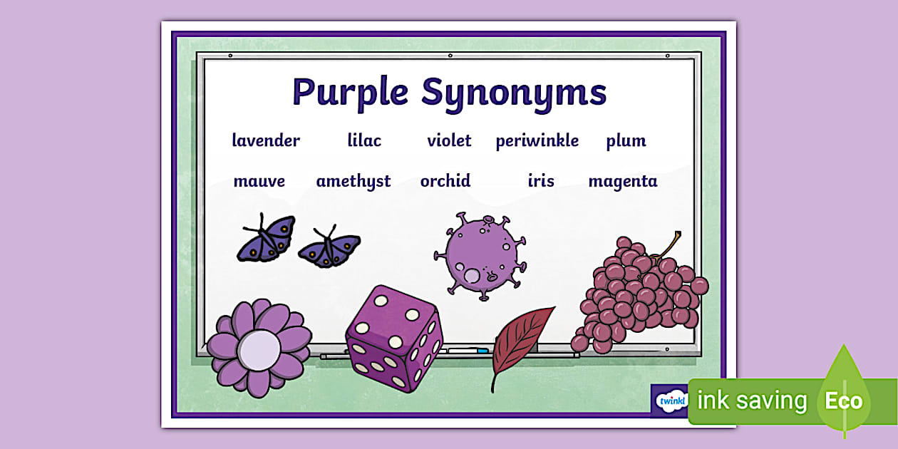 Purple Synonyms Word Mat (teacher made) - Twinkl