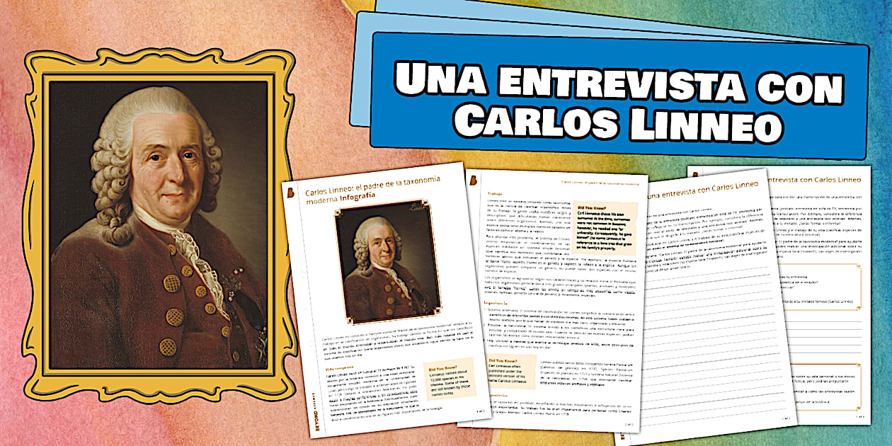 Actividad sobre taxonomía, Carlos Linneo, biología