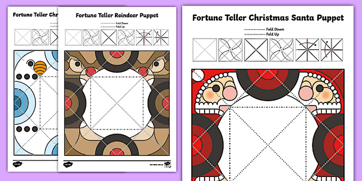 Crash Course Podcast Christmas Fortune Teller Puppets