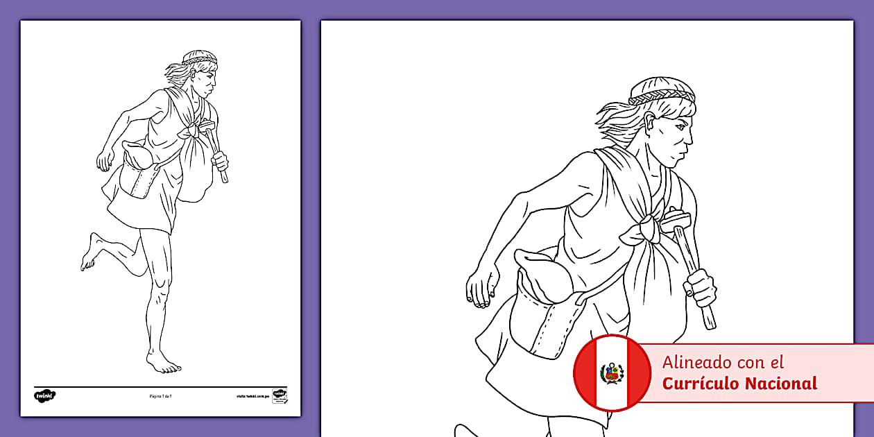 Hoja de colorear: Chasqui inca | Twinkl (teacher made)