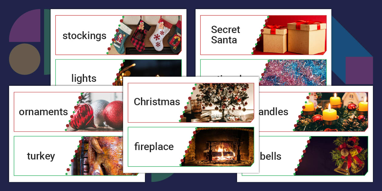 Reinforcing Reading: Christmas Vocabulary Flash Cards