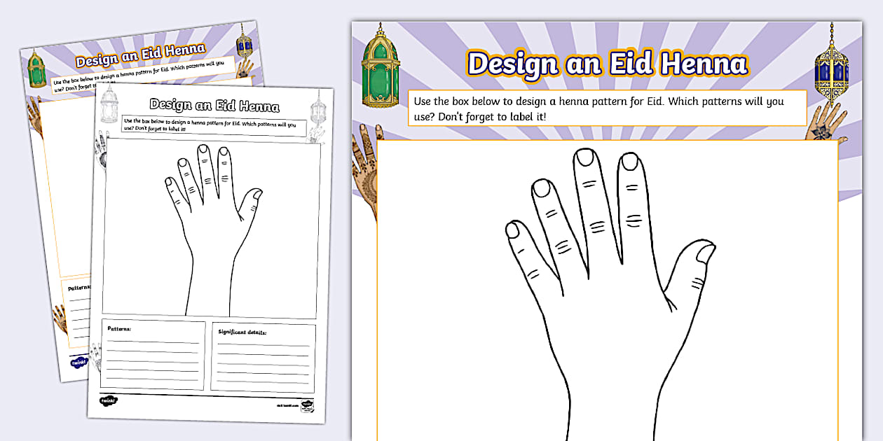 Eid Mehndi Designs - Activity Design Sheet (teacher made)
