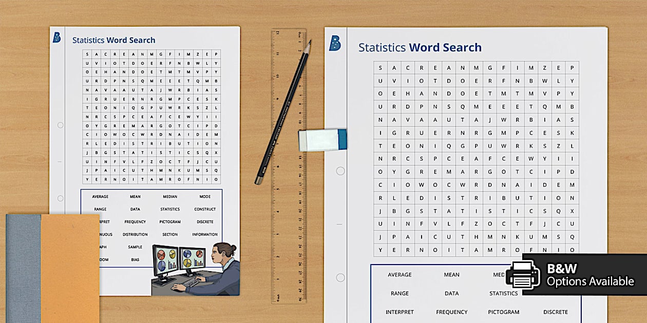 Statistics Word Search (professor feito) - Twinkl