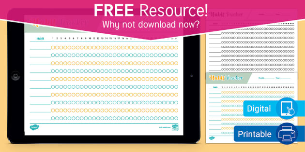FREE Monthly Habit Tracker (Teacher-Made) - Twinkl