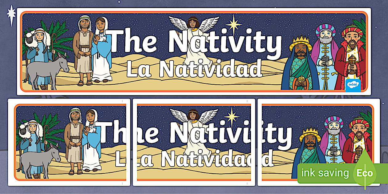 Nativity Display Banner - English / Spanish - EAL Nativity Display Banner