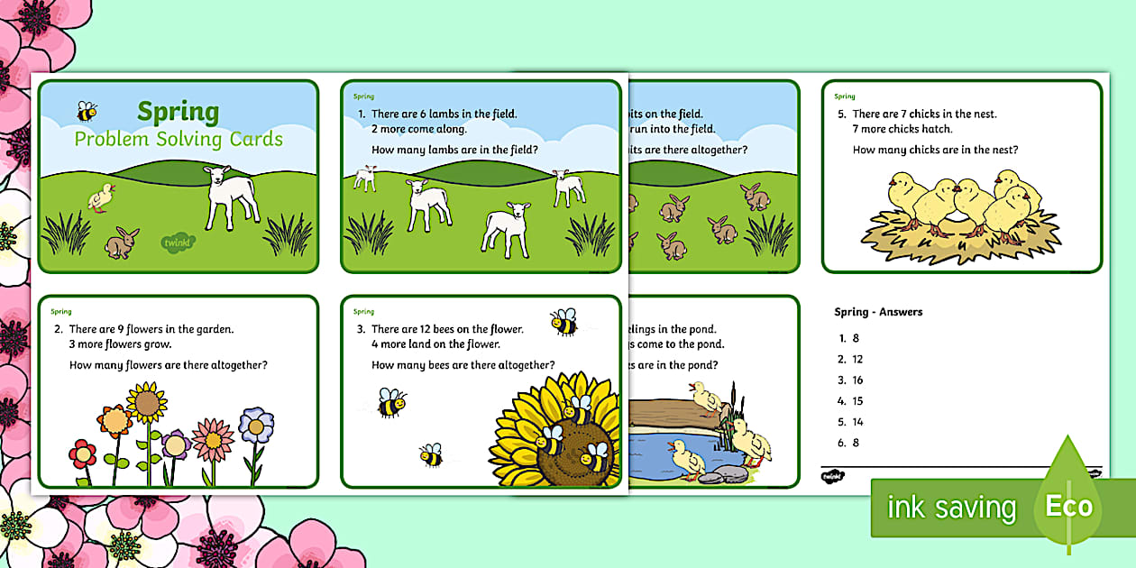 Spring Maths Challenge Cards (teacher made) - Twinkl