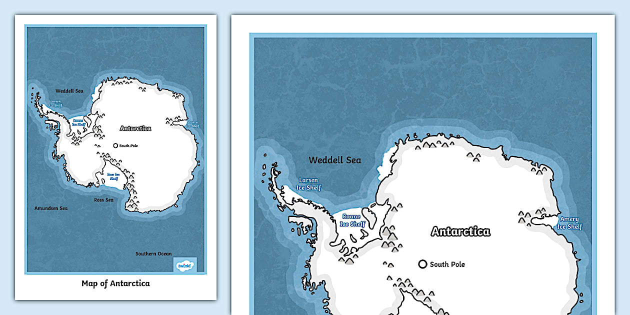 Antarctica Map: Illustrated Resource for Children - Twinkl