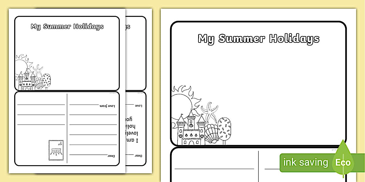 My Summer Holidays Postcard Activity (teacher made) - Twinkl