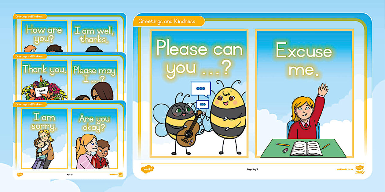 Grade R Basic Phrases - Greetings and Kindness Poster