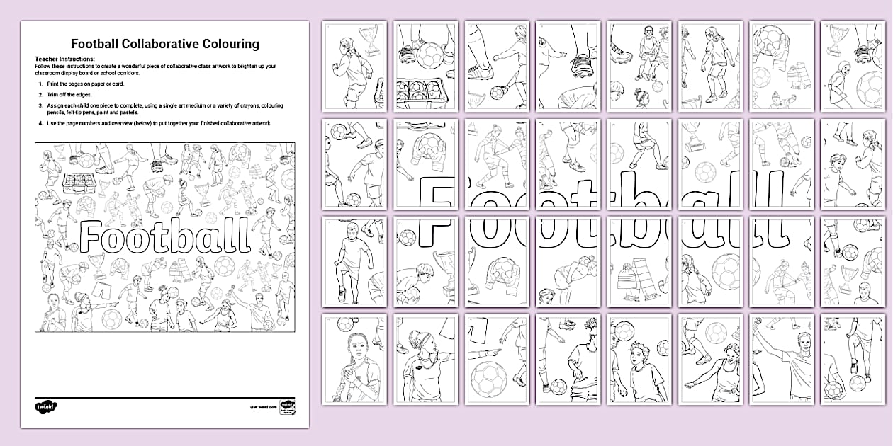 Football Collaborative Colouring - KS2 - Twinkl