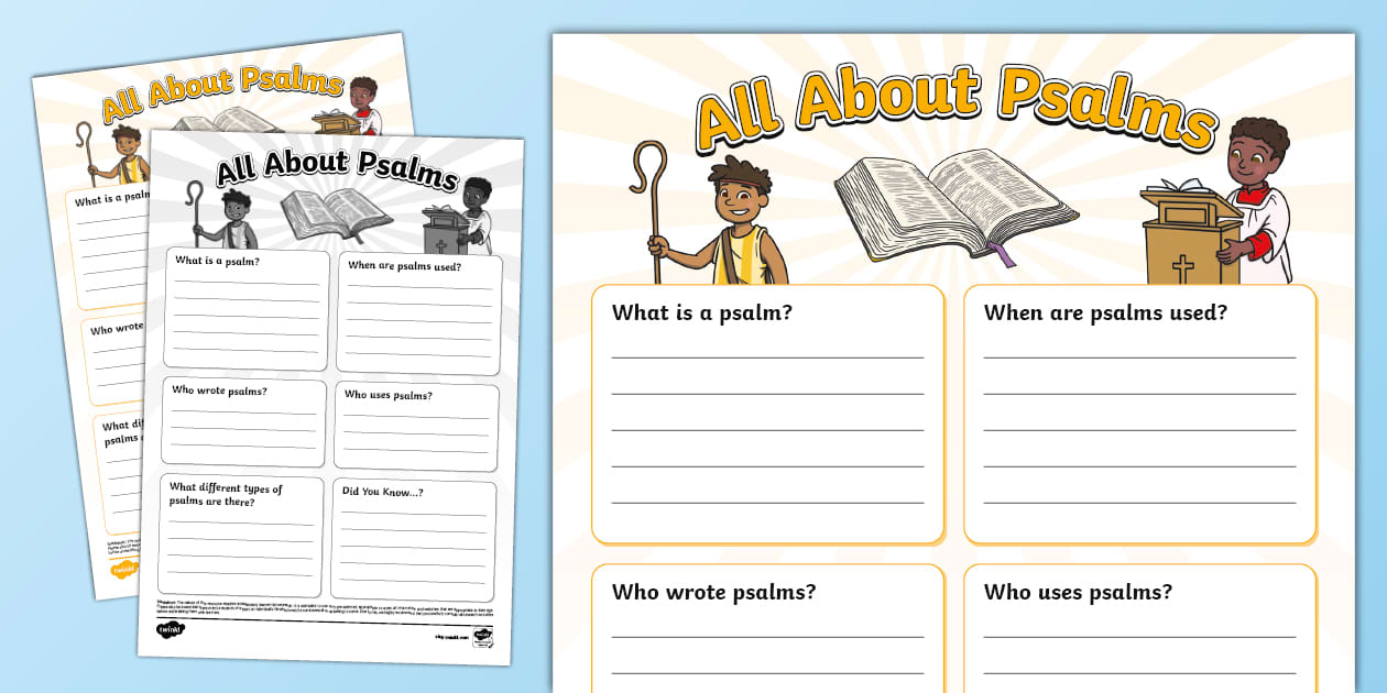 Psalm Fact File Template - Twinkl Worksheet - Twinkl