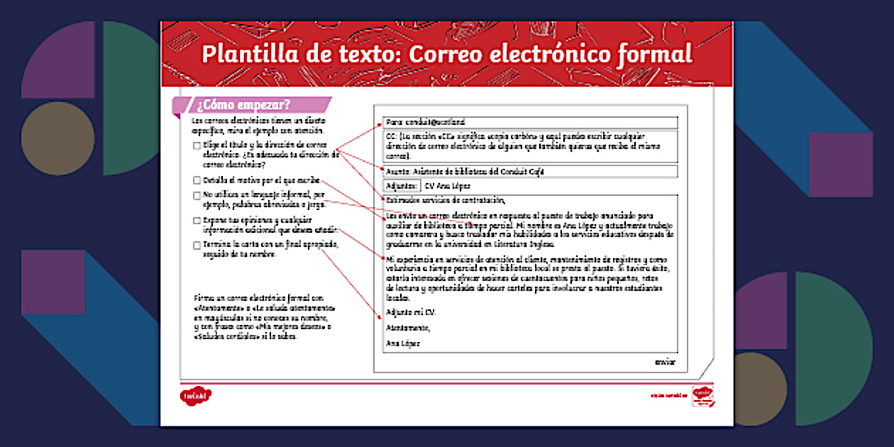 Hoja informativa: ¿cómo escribir un email? (teacher made)