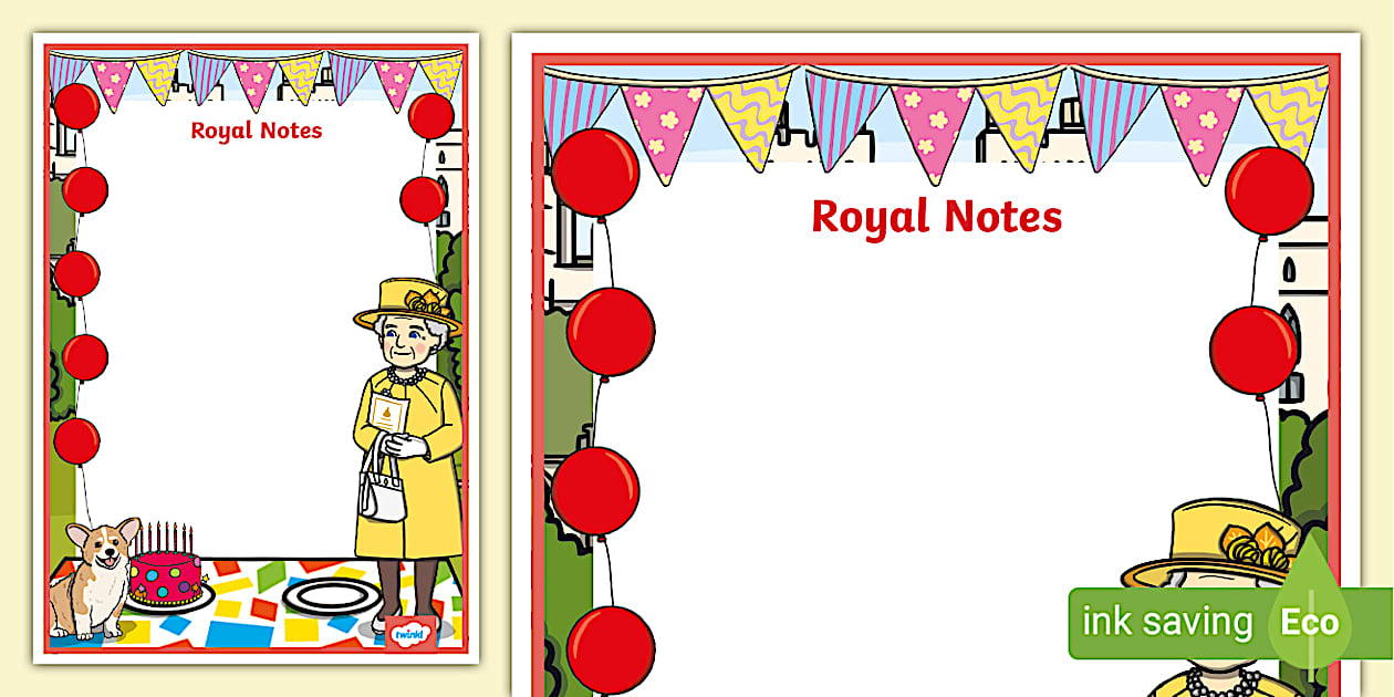 Queen's Birthday Editable Notes To Teacher