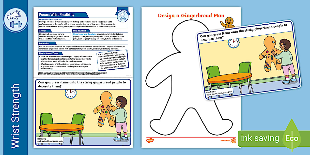 Fine Motor Wrist Strength: Decorate a Gingerbread Person