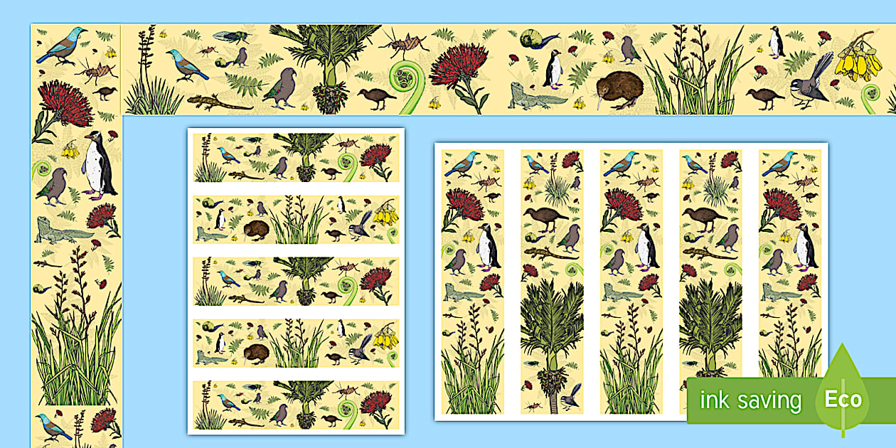 New Zealand Native Flora and Fauna Display Borders - Twinkl