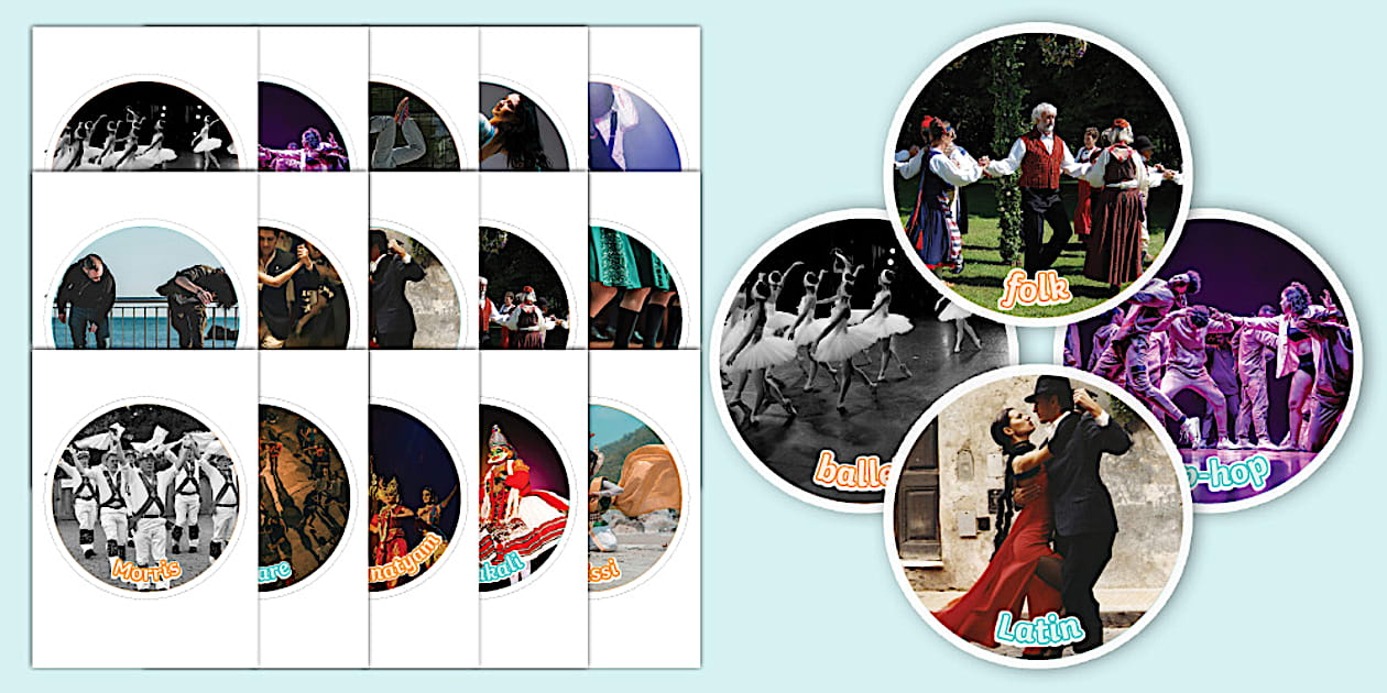 * NEW * Types of Dance Circle Display Cut-Outs - Twinkl