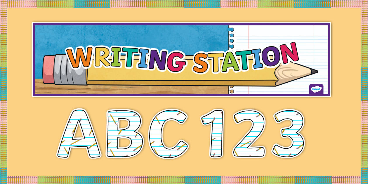 Writing Station Bulletin Board Pack (teacher made) - Twinkl