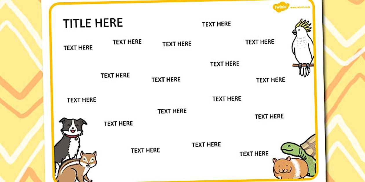 Pets Themed Editable Word Mat (teacher made) - Twinkl
