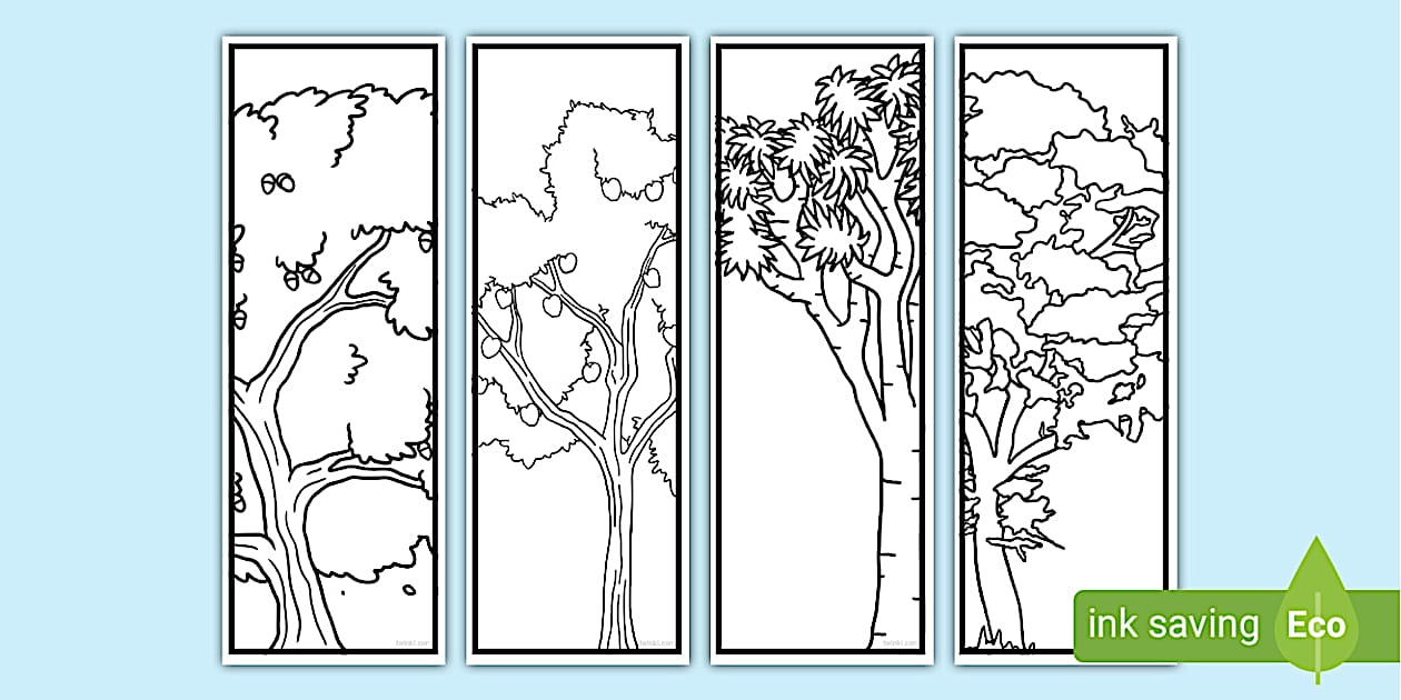 Tree Bookmarks to Colour | Resources | Twinkl (Teacher-Made)