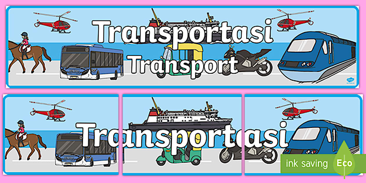 Transport Display Banner Indonesian (teacher made) - Twinkl