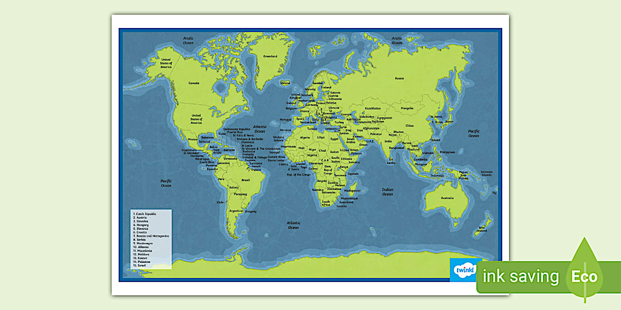 World Map Poster | Primary Resources (teacher made) - Twinkl