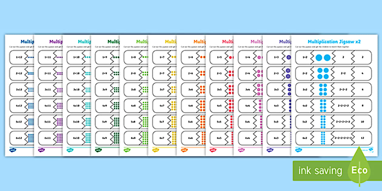 Multiplication Matching Puzzle Game Pack - Twinkl