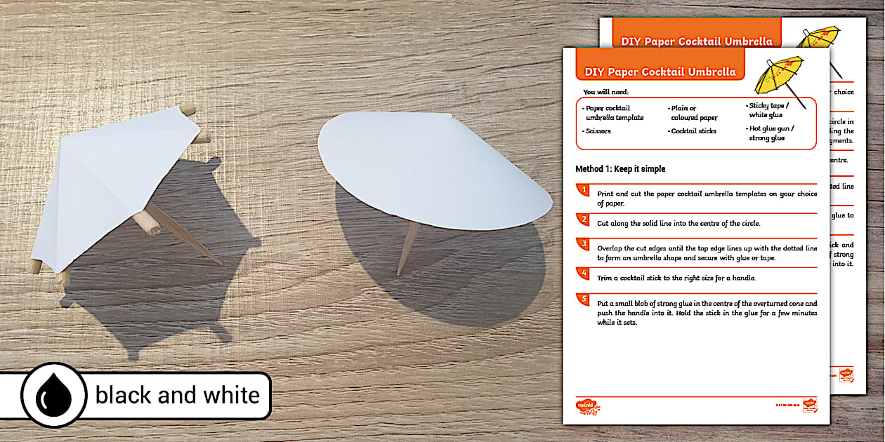 DIY Paper Cocktail Umbrella | Twinkl Party (teacher made)