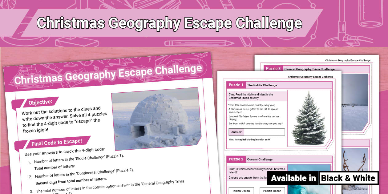 Christmas Geography Escape Challenge for {Geography}
