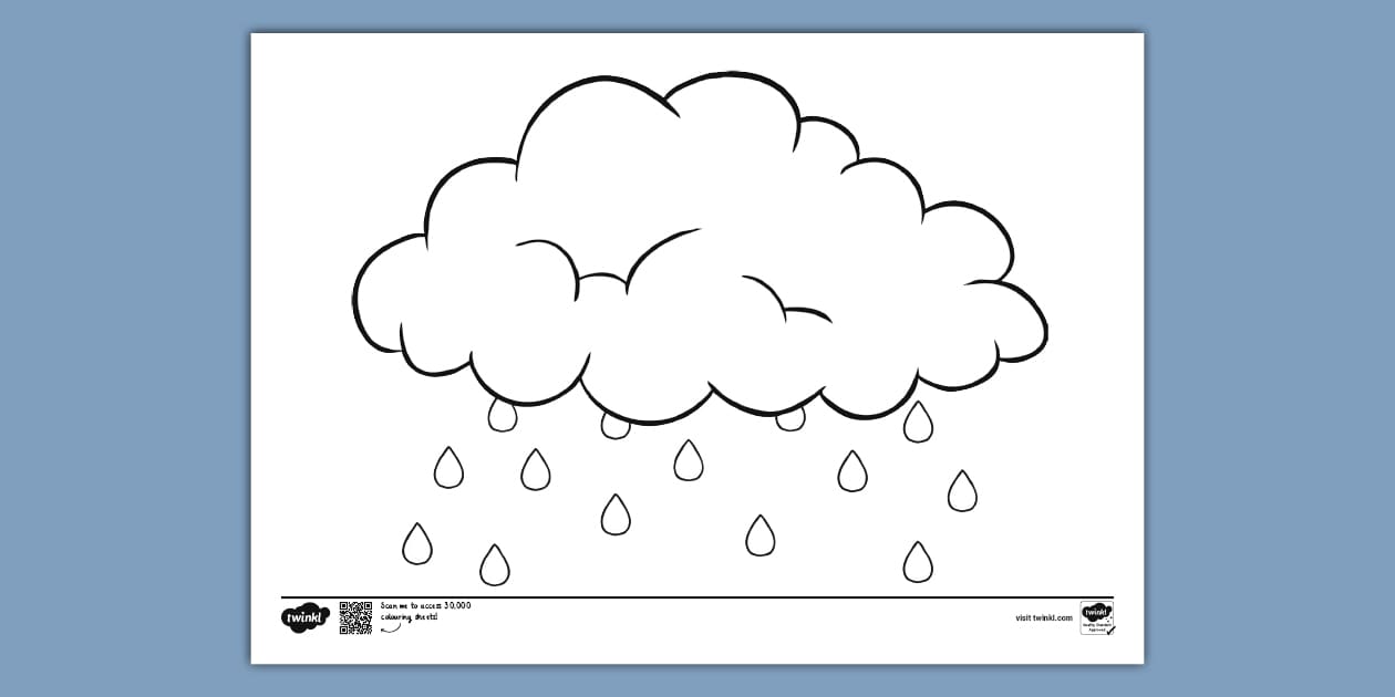 Rain Clouds Colouring Sheet | Colouring Sheets - Twinkl