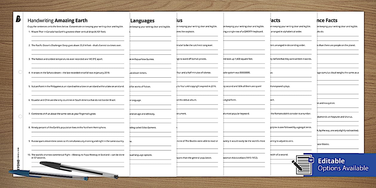 Improve Handwriting Worksheets | Beyond English - Twinkl
