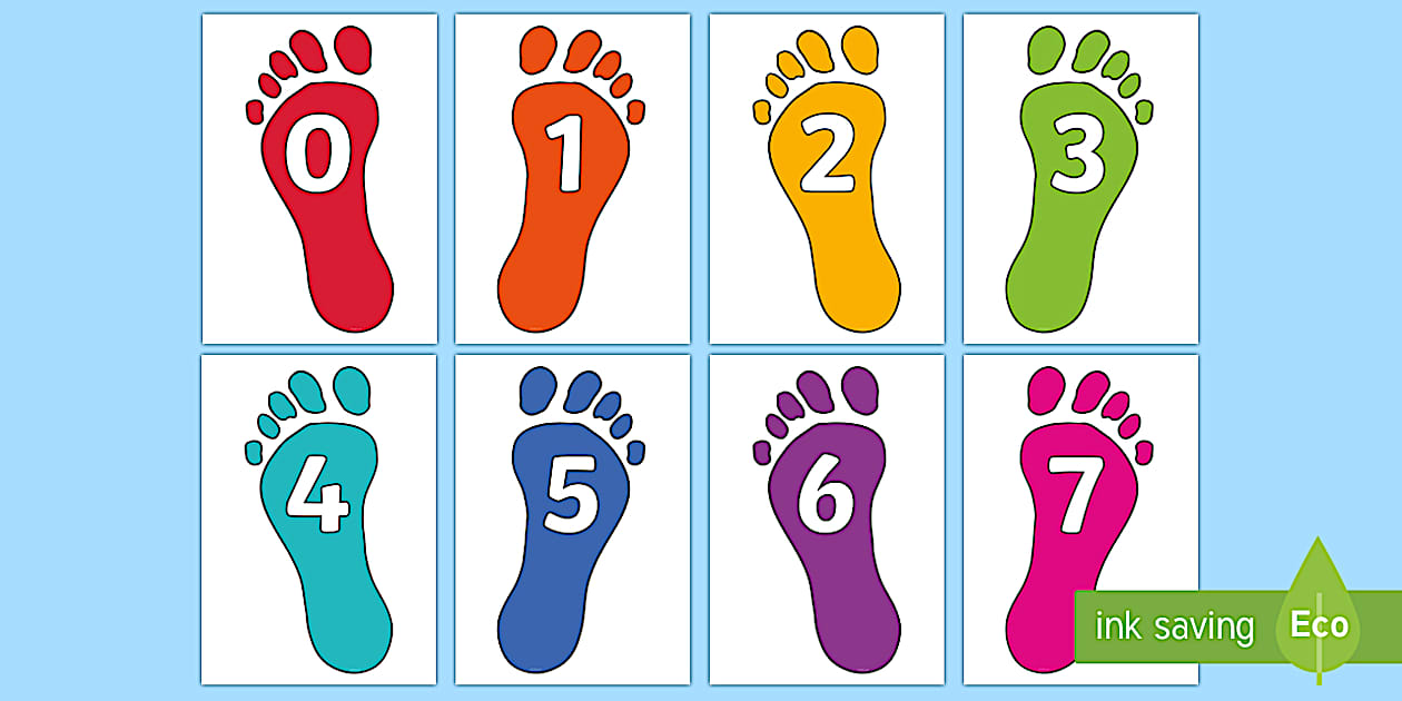 0 30 On Footprints (teacher made) - Twinkl