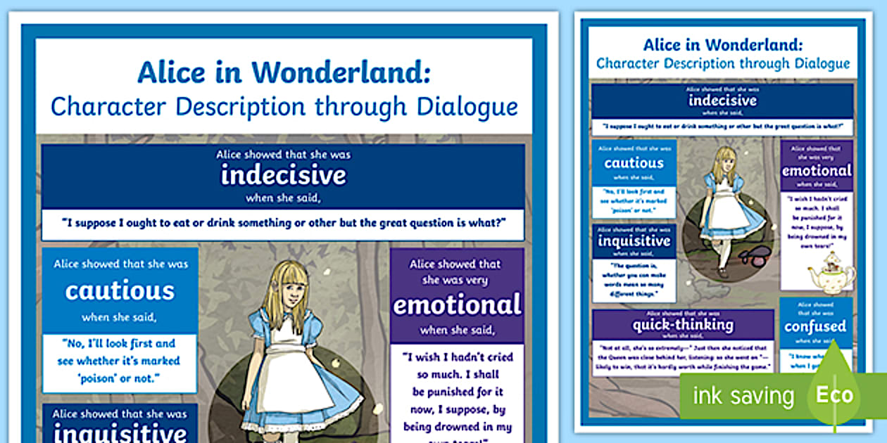'Alice in Wonderland' | Character Description Poster - KS2