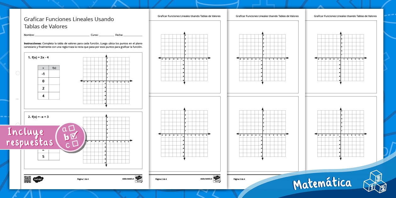 Guía de Trabajo | Graficar Funciones | 8° básico | OA10