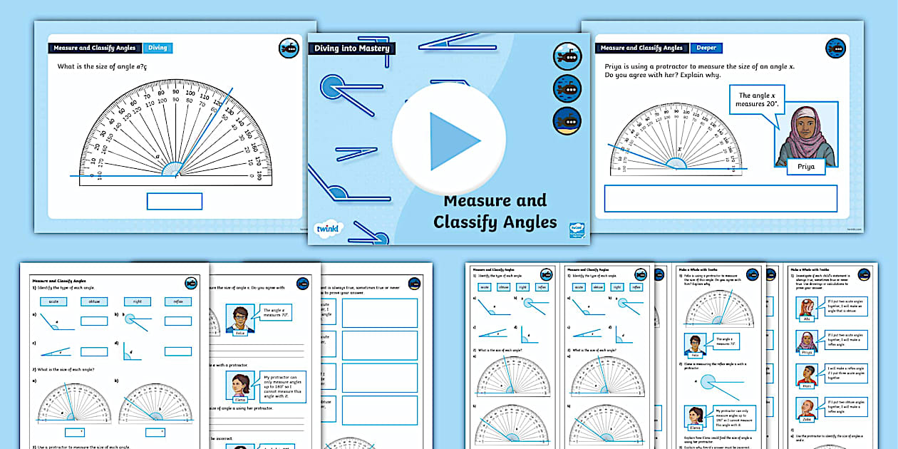 👉 Year 6 DiM: Step 1 Measure and Classify Angles Teaching Pack