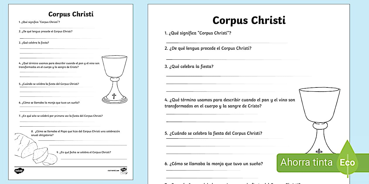 Ficha de actividad: Corpus Christi (teacher made) - Twinkl
