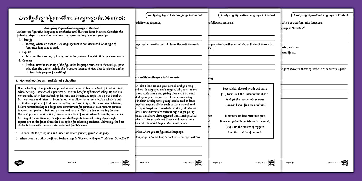 Analyzing Figurative Language in Context for 6th-8th Grade