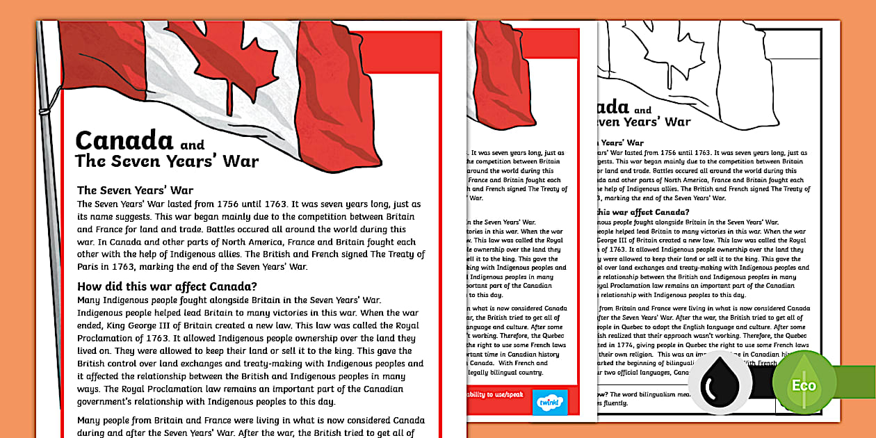 Seven Years War and Canada - Twinkl - CA (teacher made)