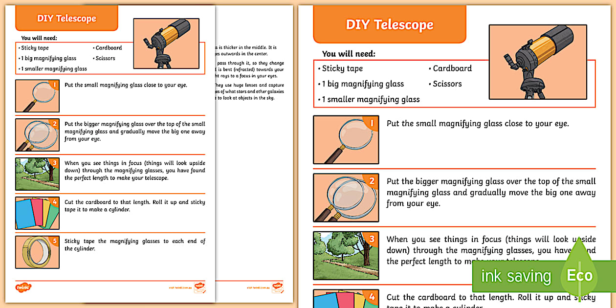 Telescope Science Craft Instructions - Science Understanding