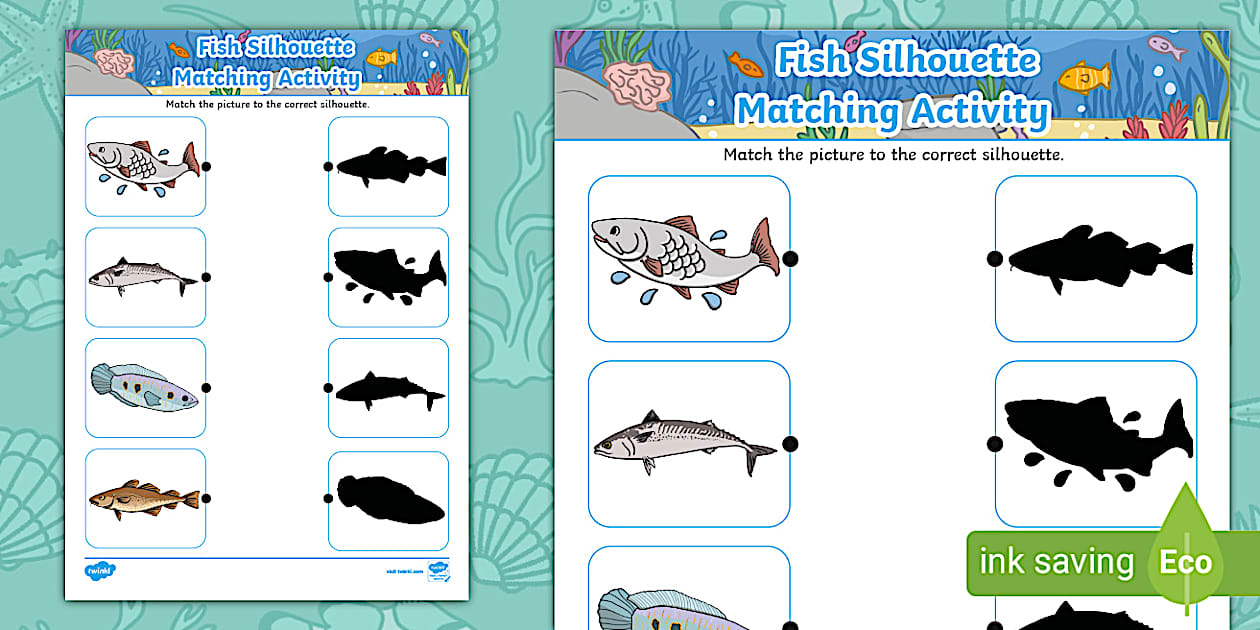 Fish Silhouette Matching Activity (teacher made) - Twinkl