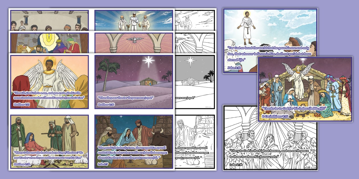 Printable Christmas Verses: Illustrated Pack for Years 5-6