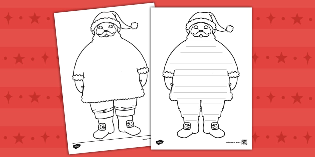 Modèle d'écriture : Le père Noël - Twinkl