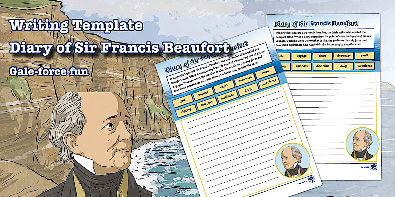 * NEW * Diary of Sir Francis Beaufort Writing Template