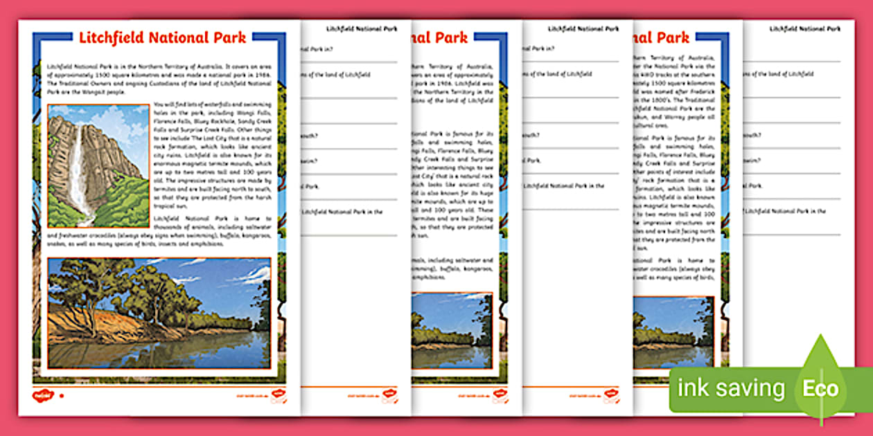 Litchfield National Park Reading Comprehension - Twinkl