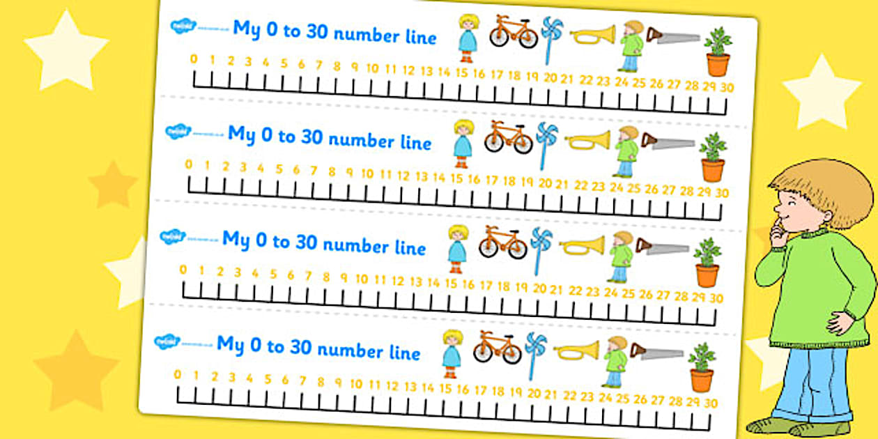 Number Lines 0-30 to Support Teaching on Titch - Twinkl
