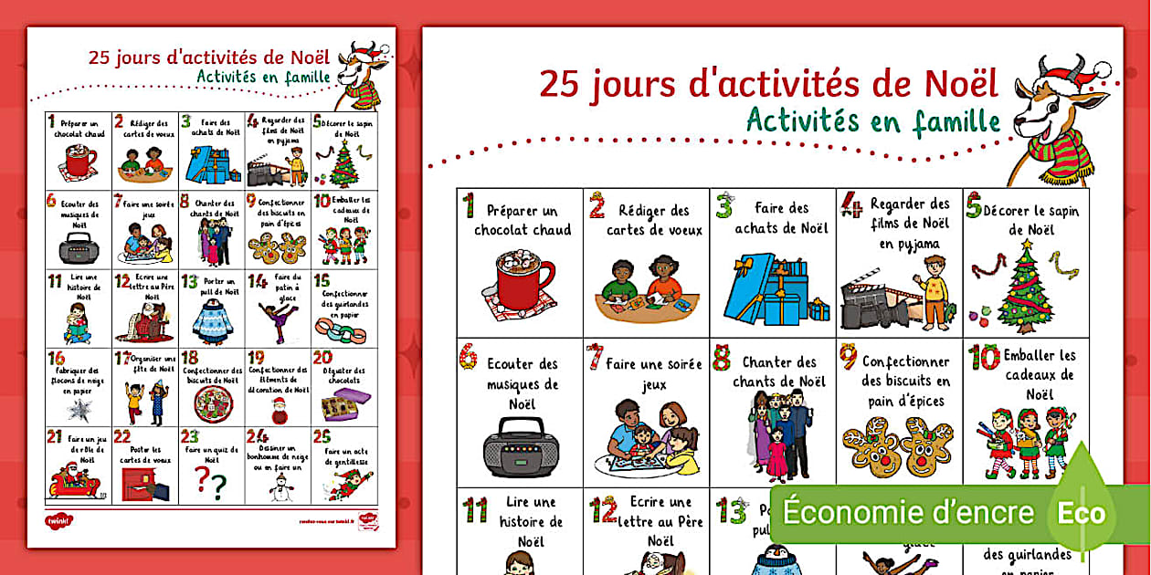 25 jours d'activités de Noël en famille (teacher made)