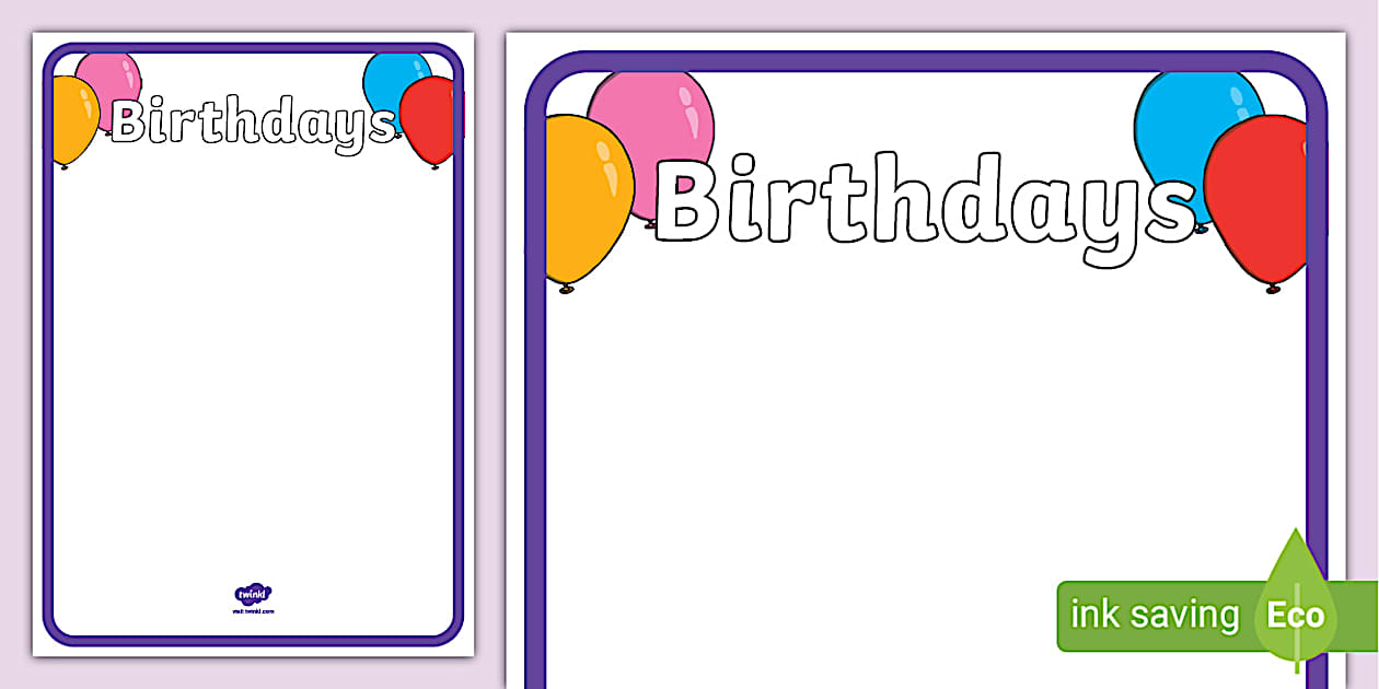 Editable Birthday Display Posters (teacher made) - Twinkl