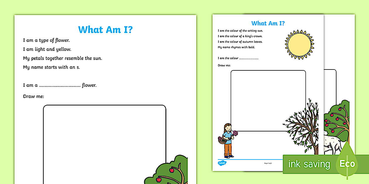 VIC Spring - What Am I? Worksheet (teacher made) - Twinkl